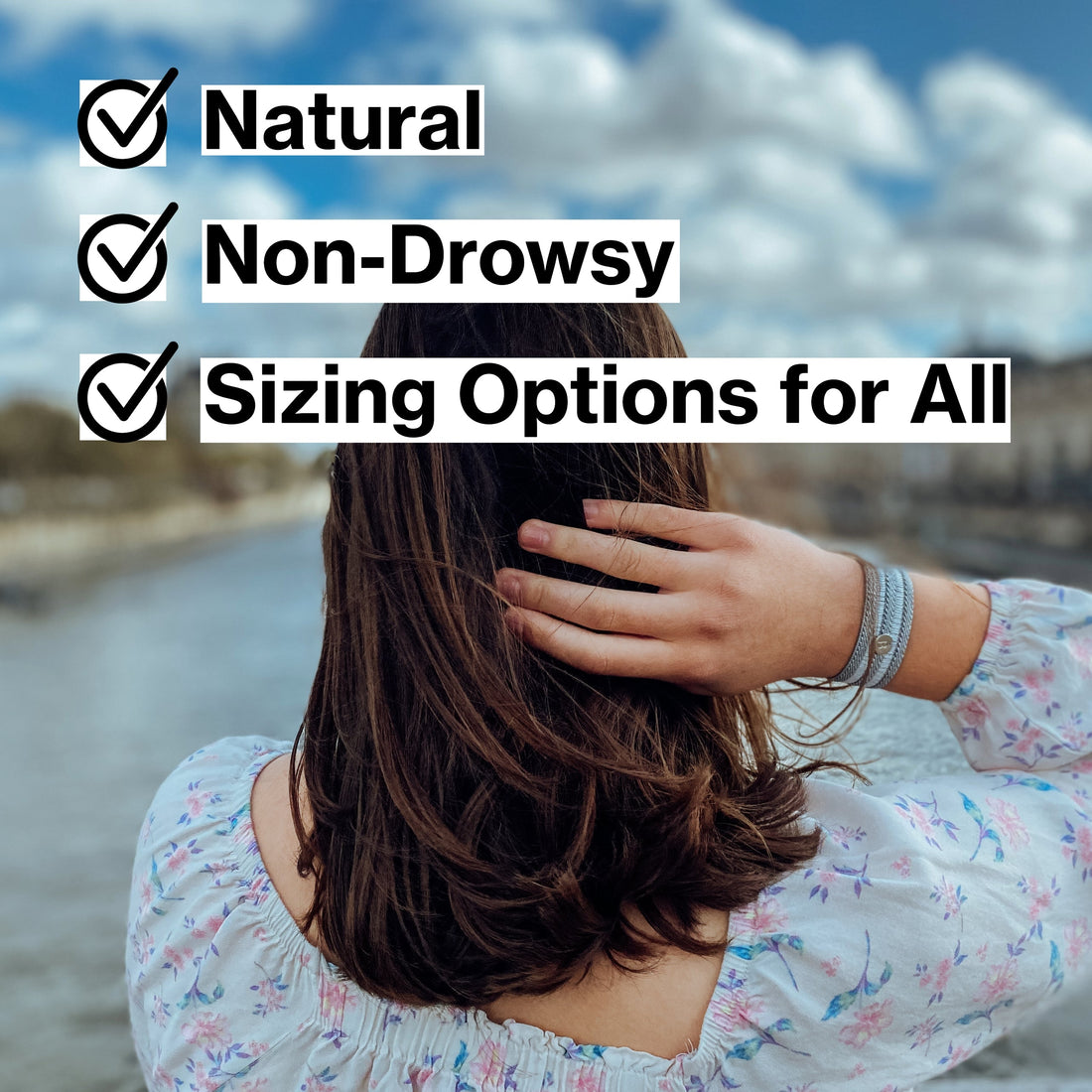 Blisslets Nausea Relief Acupressure Wrist Bands. Silver.